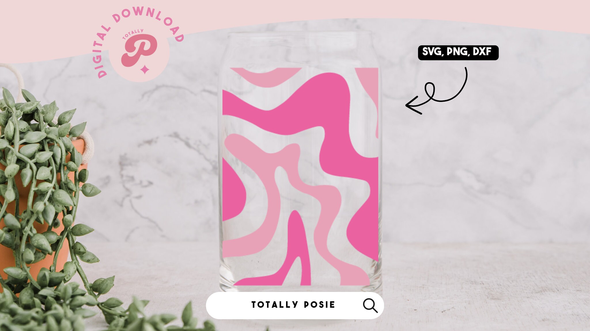 Groovy Glass Can Wrap Retro Swirl Pink Groovy Swirl - Etsy