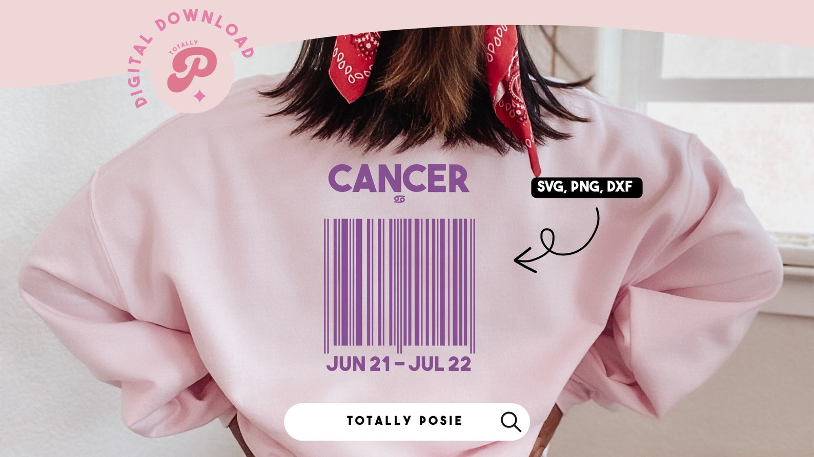 Cancer Zodiac SVG Astrology Horoscope Barcode Moon Sun - Etsy