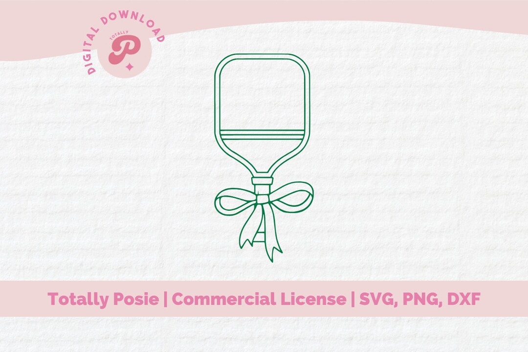 Pickleball Paddle SVG | Preppy Pickleball SVG, Bow, Green, Sporty ...
