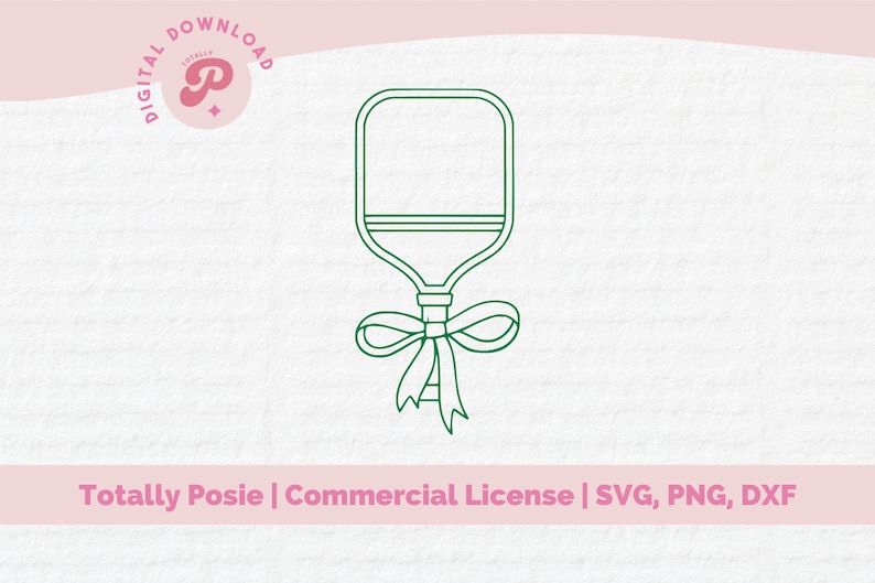 Pickleball Paddle SVG | Preppy Pickleball SVG, Bow, Green, Sporty ...