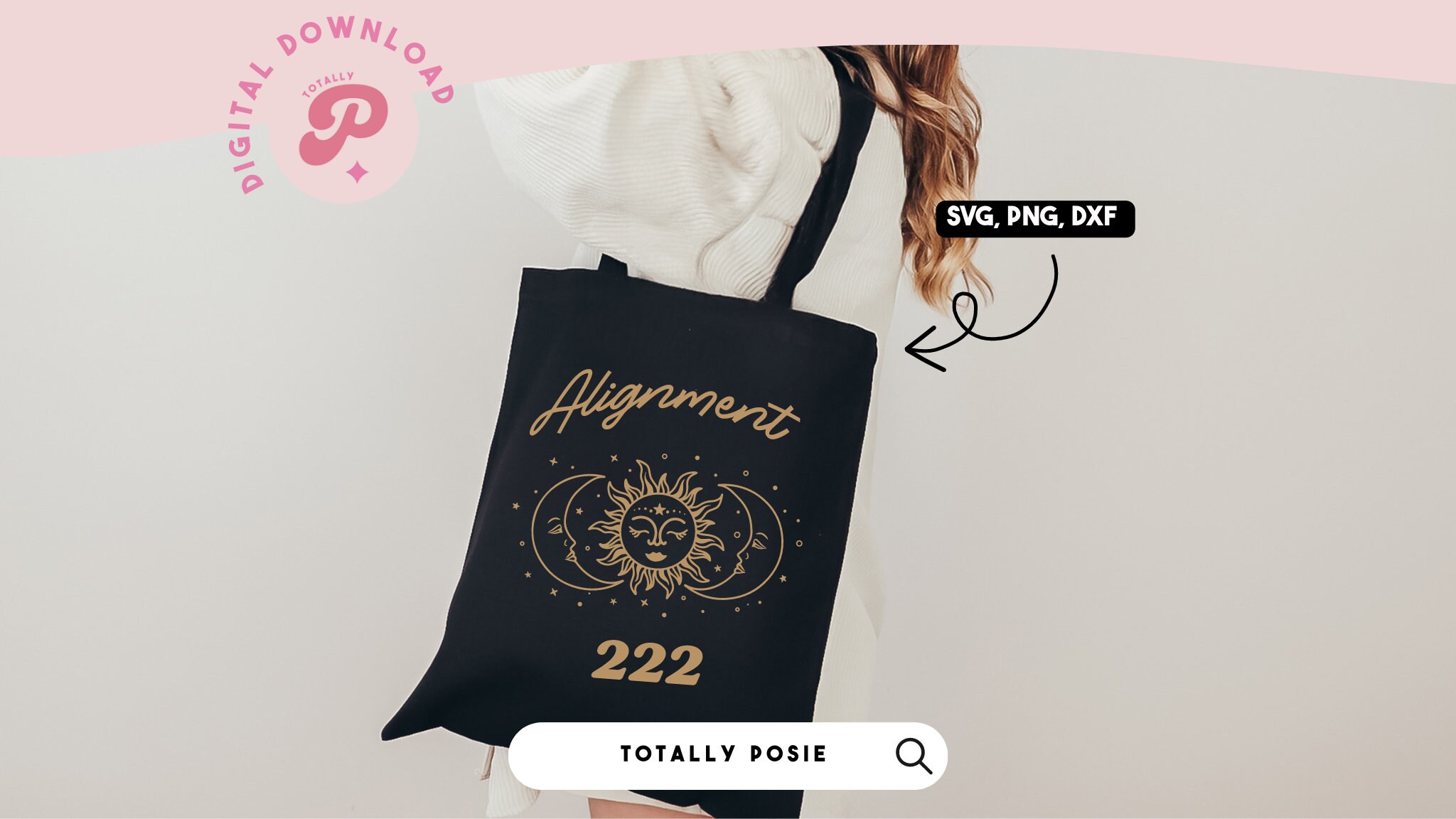 Angel Numbers SVG 222, Alignment, Boho Moon, Celestial, Bohemian Sun ...