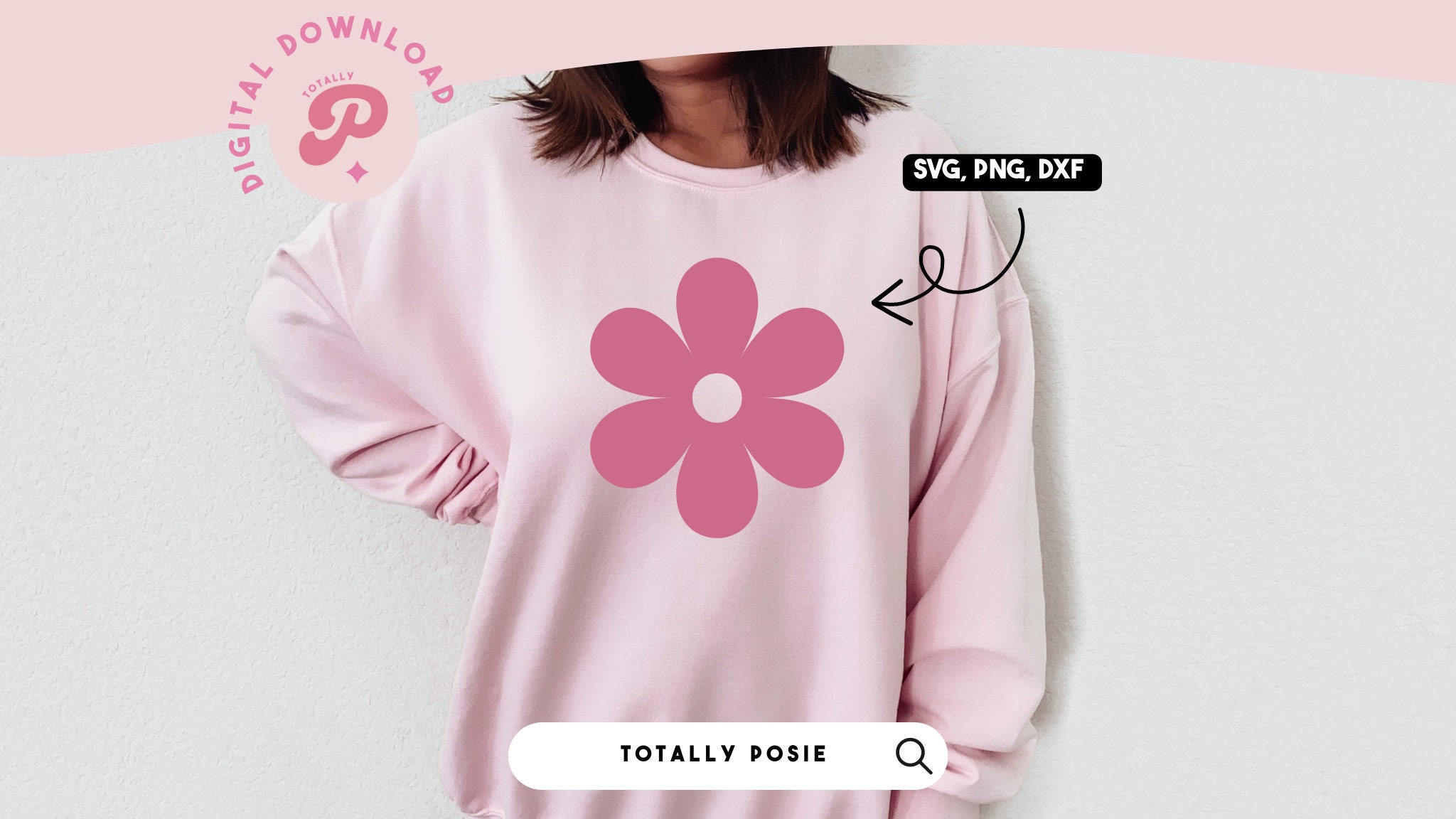 Pink Daisy SVG Clipart, Doodles, Plants Graphic, Vector SVG, Sticker ...