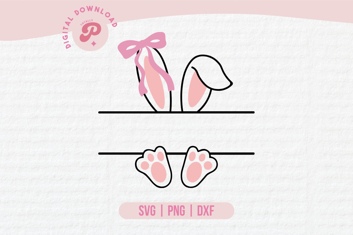 Easter Monogram SVG Bunny Ears | Custom Name Boy Girl Bow Rabbit Ears ...