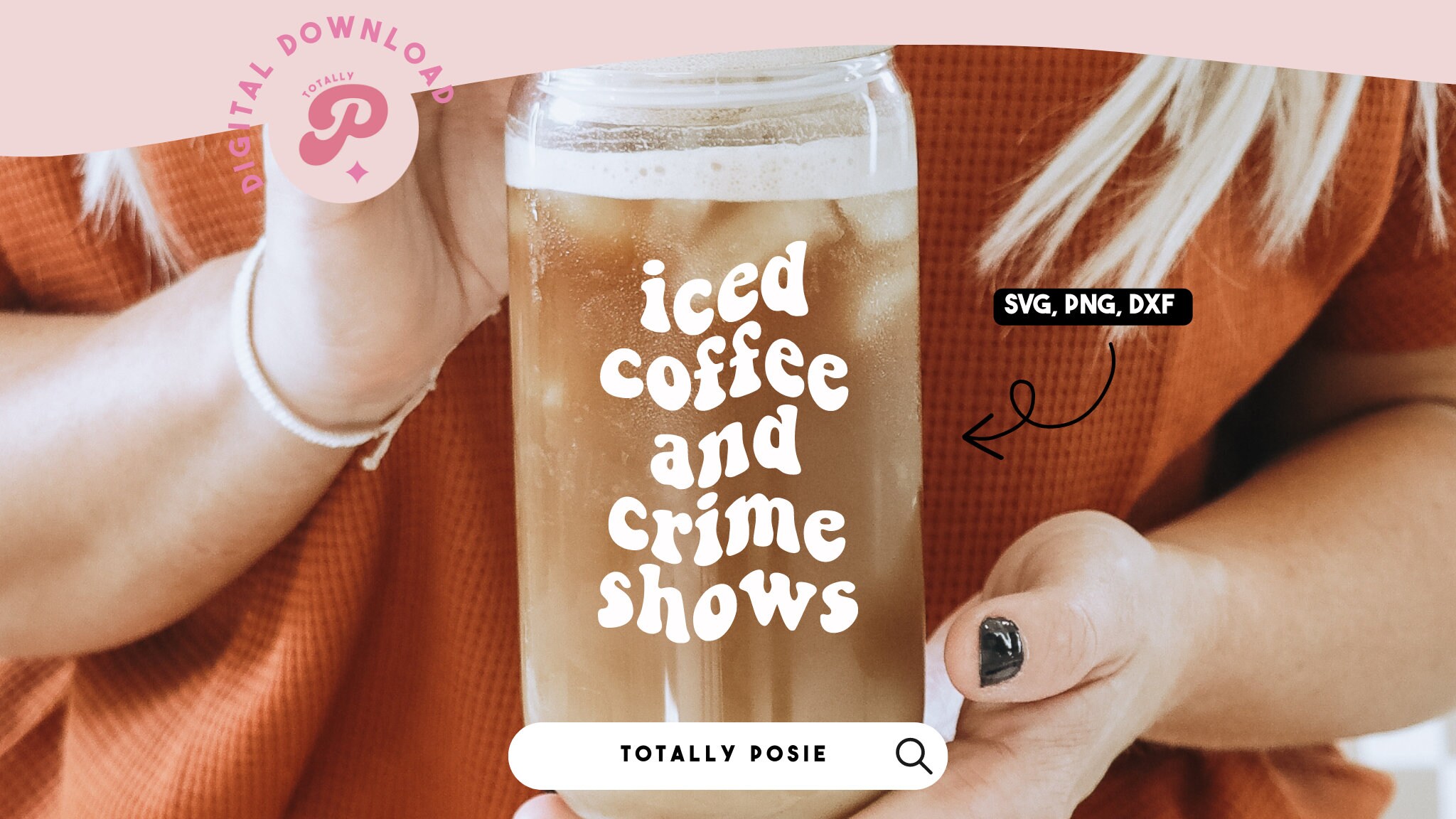Iced Coffee & Crime Shows SVG | True Crime, Murder Shows, Documentaries ...