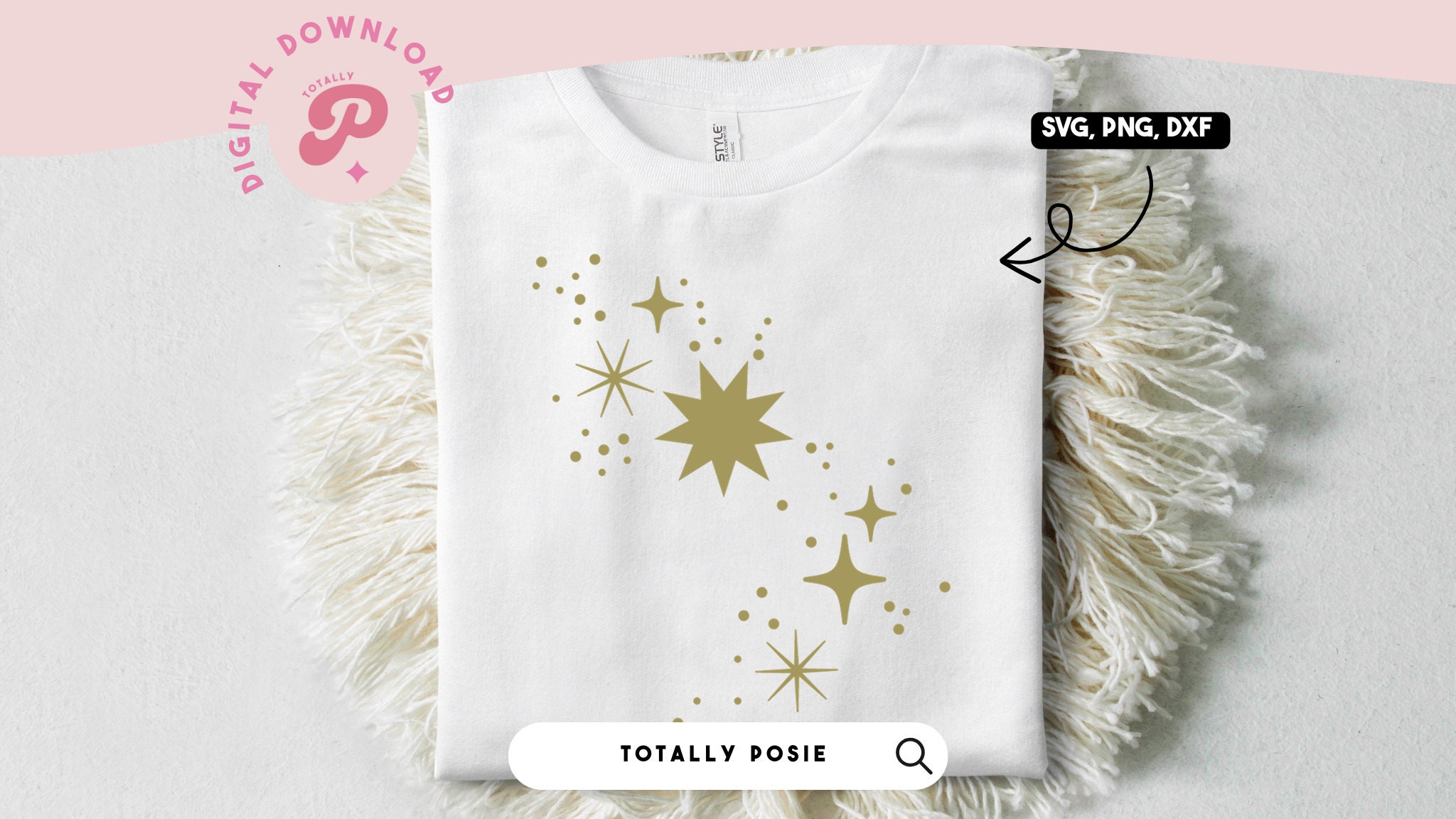 Star Cluster SVG Bohemian, Boho, Celestial, Moon & Stars, Constellation ...