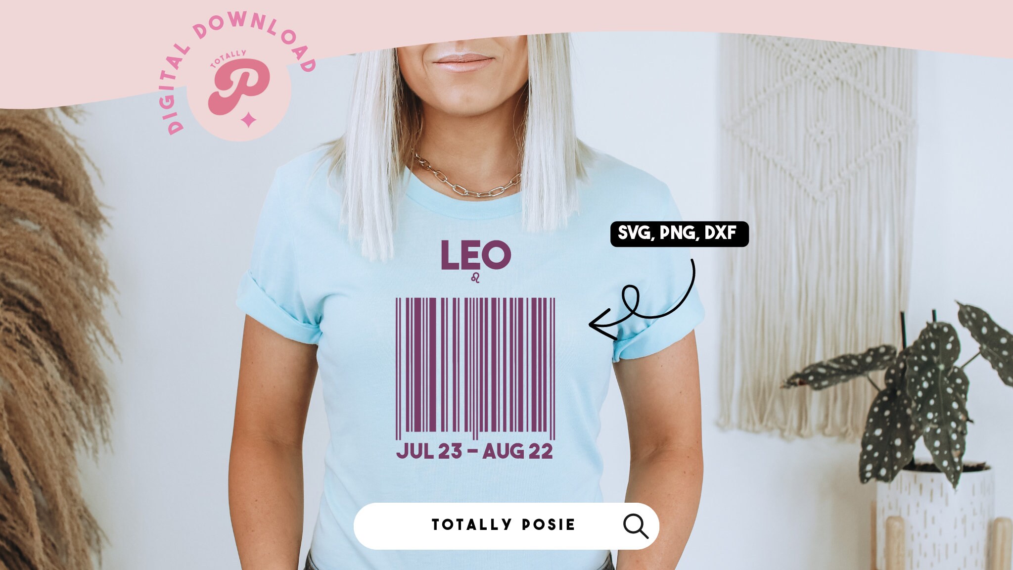 Leo Zodiac SVG Astrology Horoscope Barcode Moon Sun - Etsy