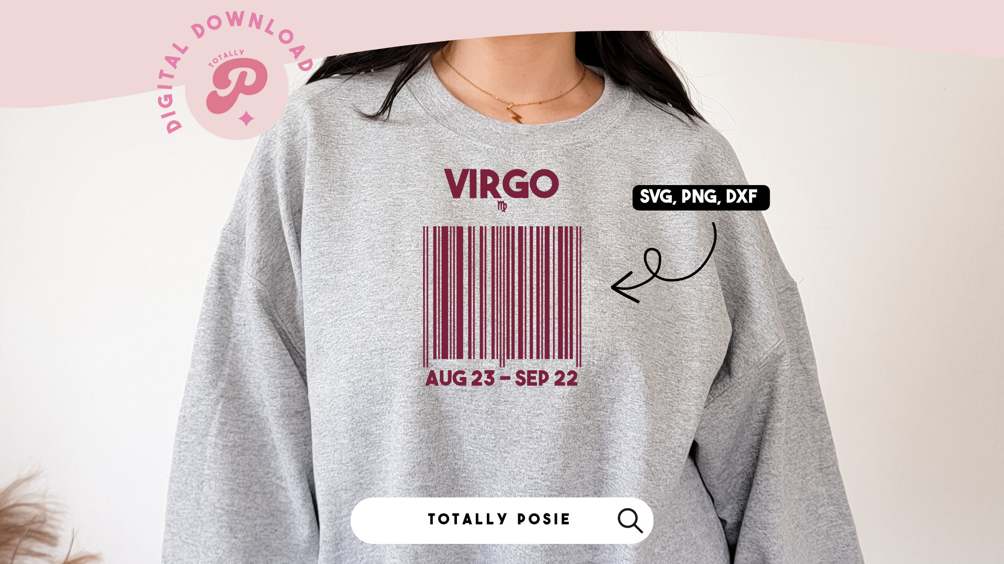 Virgo Zodiac SVG | Astrology, Horoscope, Barcode, Moon, Sun, Birthday ...