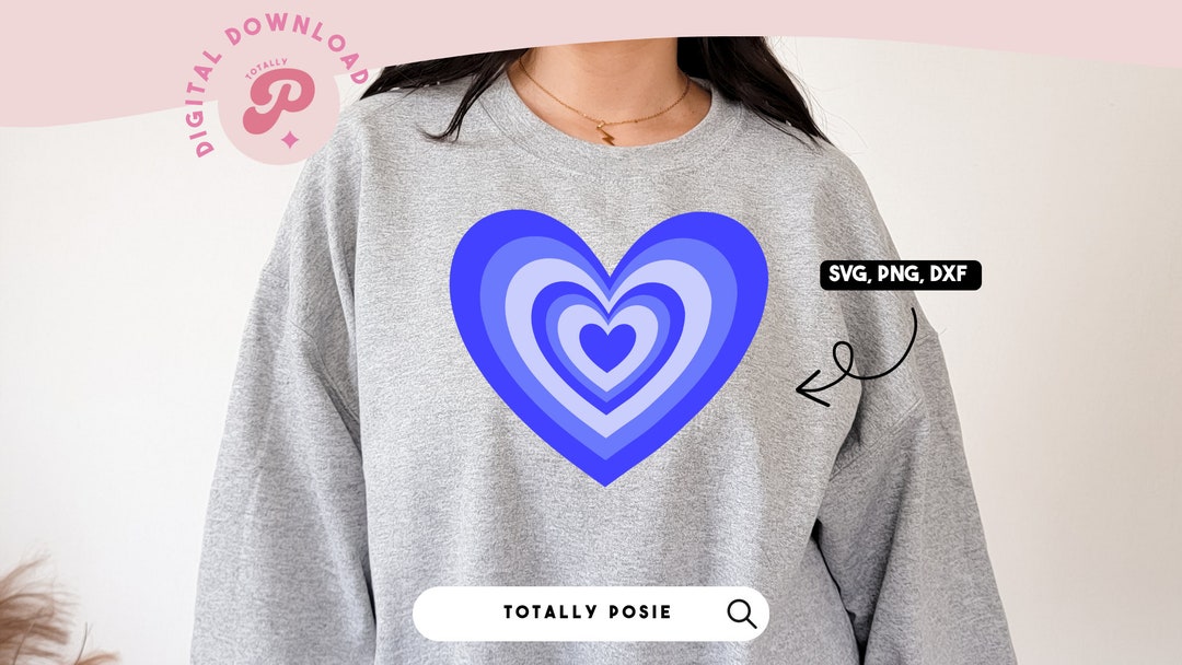 Blue Heart SVG | Y2K Inspired, Latte Heart, Blue, Love, Hearts, Retro ...