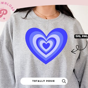 Blue Heart SVG | Y2K Inspired, Latte Heart, Blue, Love, Hearts, Retro ...
