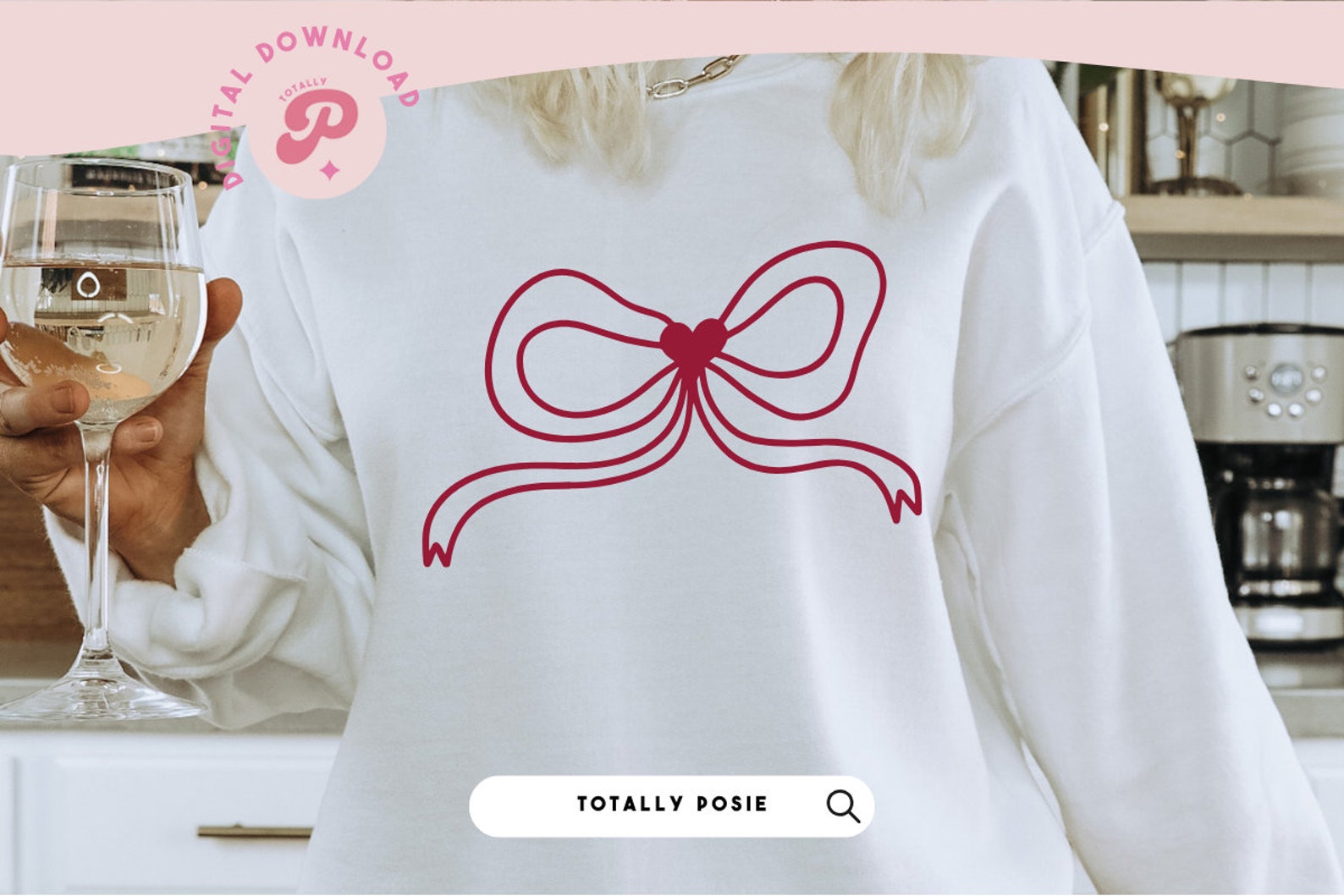 Red Heart Bow SVG Preppy Red Bow, Pink Bows, Red Coquette Aesthetic ...