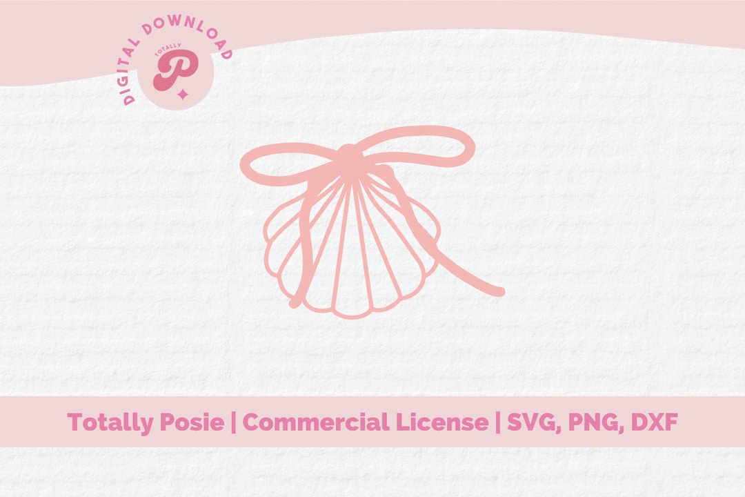 Seashell Bow SVG | Preppy Bow, Shells, Pink Coquette Aesthetic, Girly ...