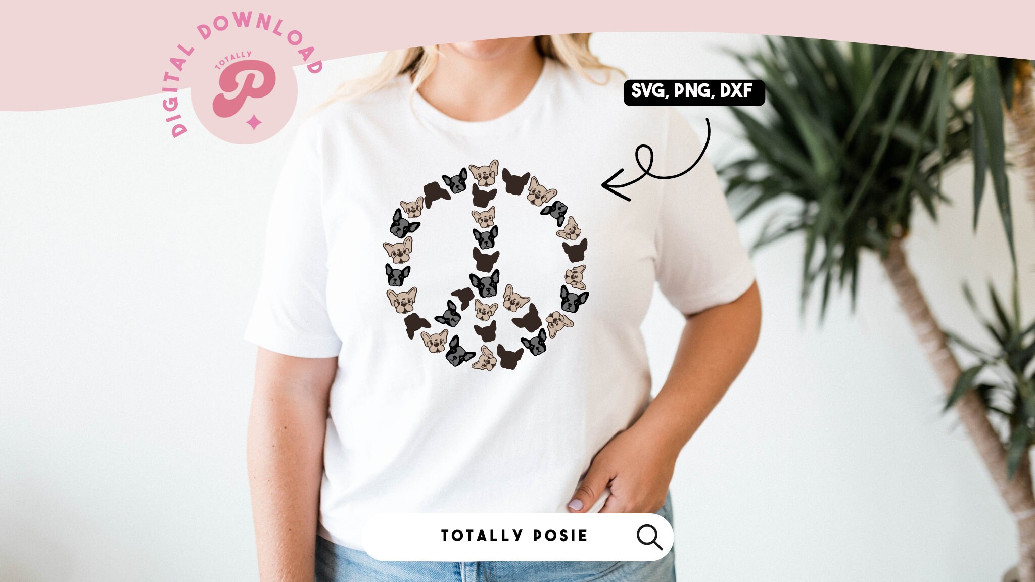 Frenchie Peace Sign SVG French Bulldog Dog Mama Frenchie - Etsy