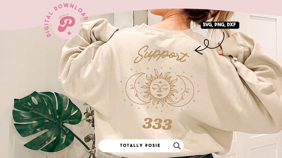 Angel Numbers SVG | 333, Support, Boho Moon, Celestial, Bohemian Sun, Constellation | Silhouette ...