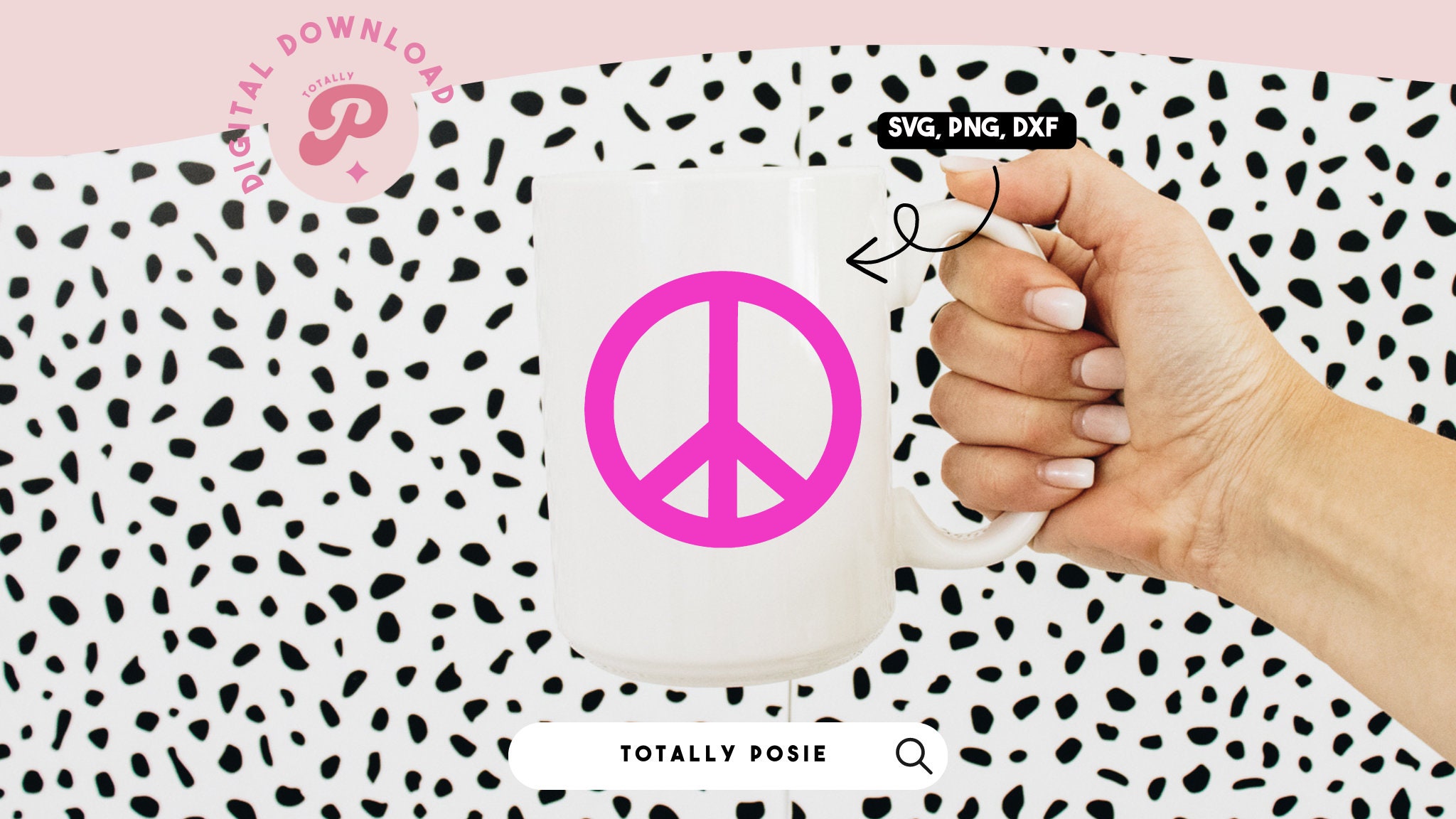 Pink Peace Sign SVG | Clipart, Doodles, Graphic, Vector SVG, Sticker ...