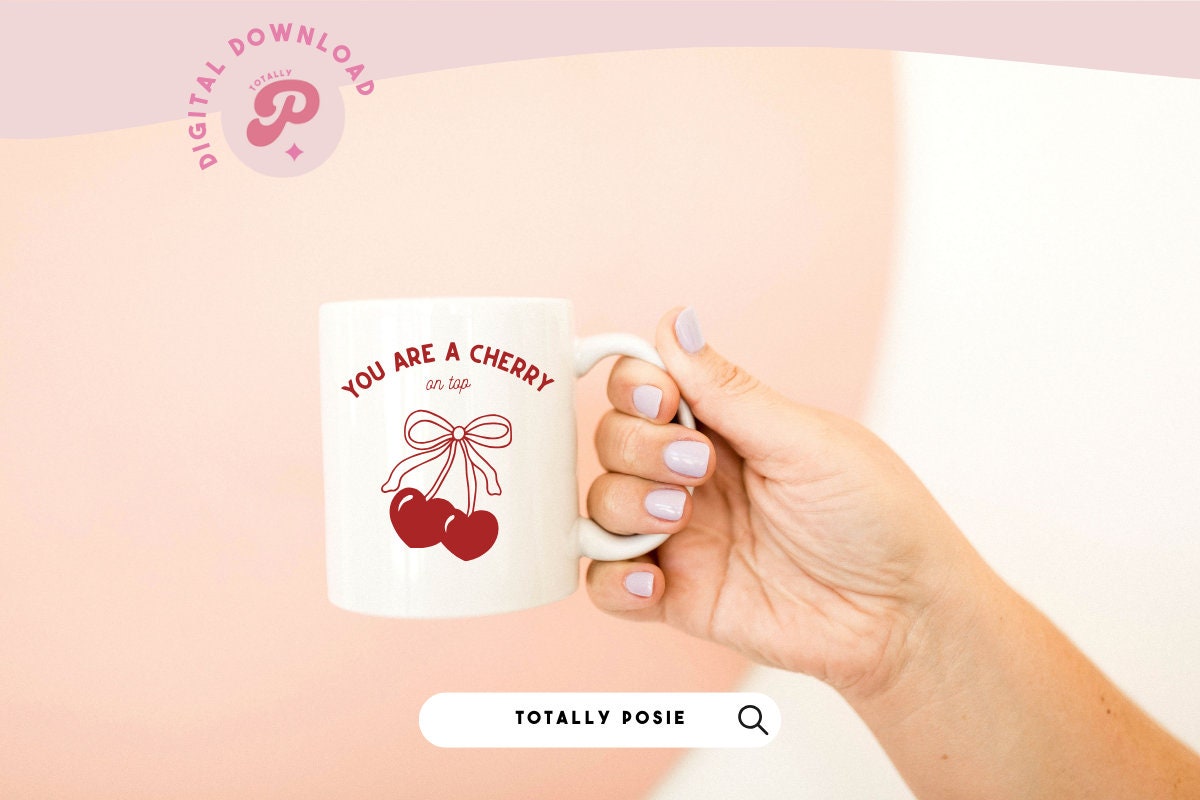 Cherry on Top SVG Preppy Red Bow, Cherries, Red Coquette Aesthetic, Girly, Trendy Silhouette ...
