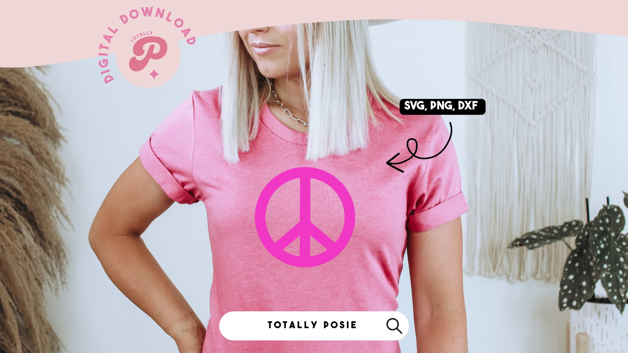 Pink Peace Sign SVG Clipart, Doodles, Graphic, Vector SVG, Sticker ...