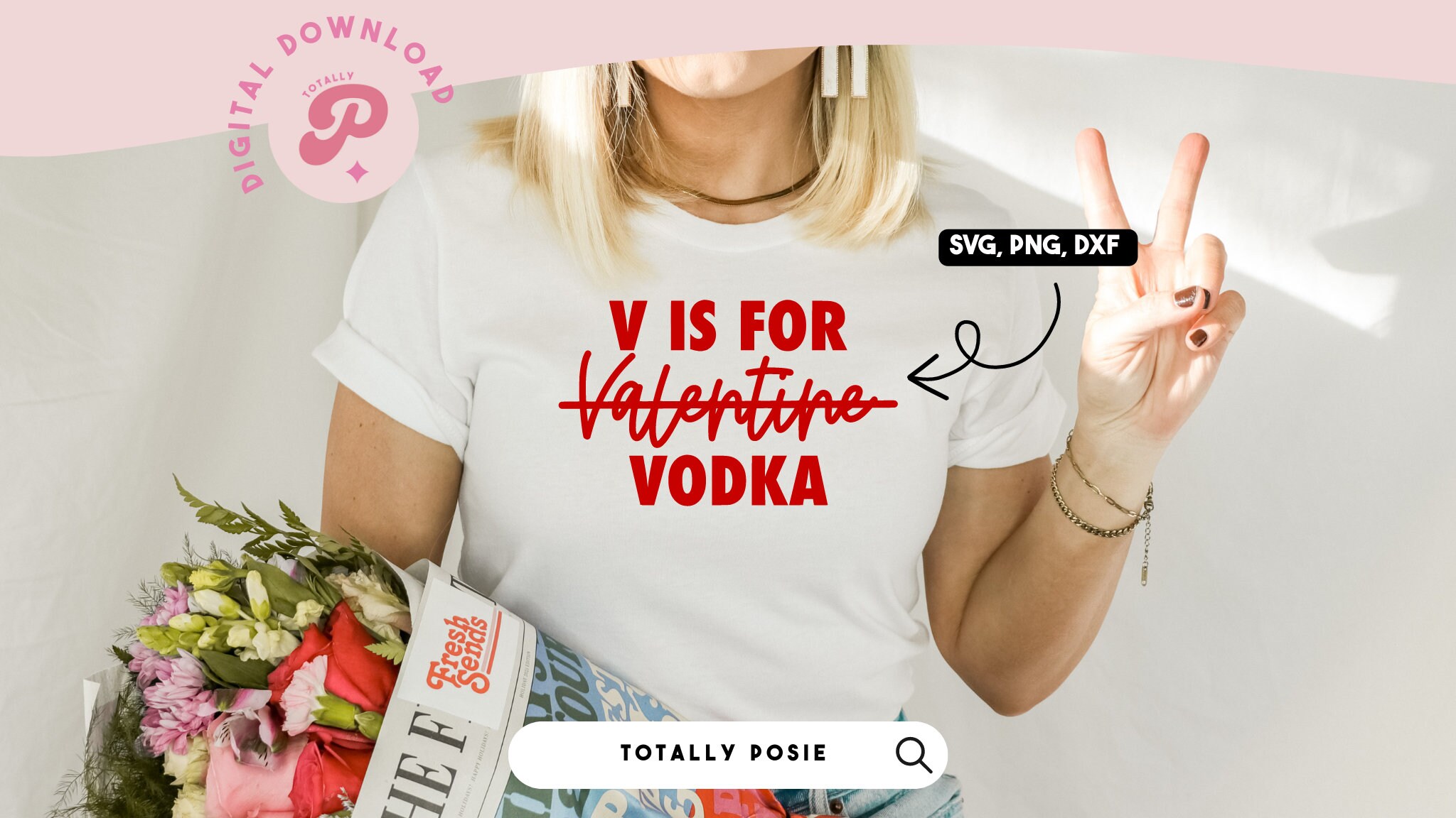 V is for Vodka SVG Anti Valentine's Day, Vodka, Alcohol, Galentine's ...