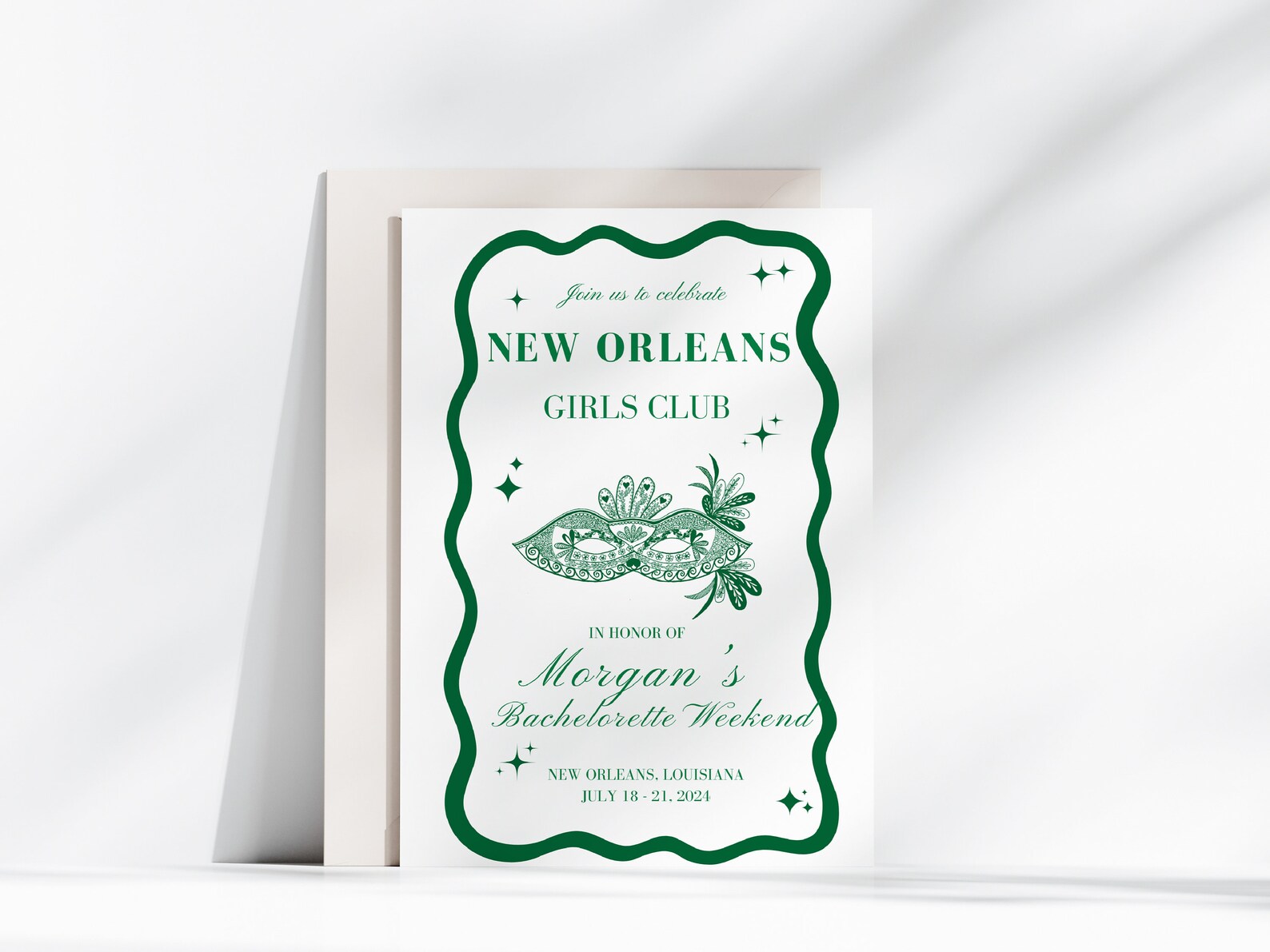 New Orleans Bachelorette Invitation and Itinerary, New Orleans Birthday ...