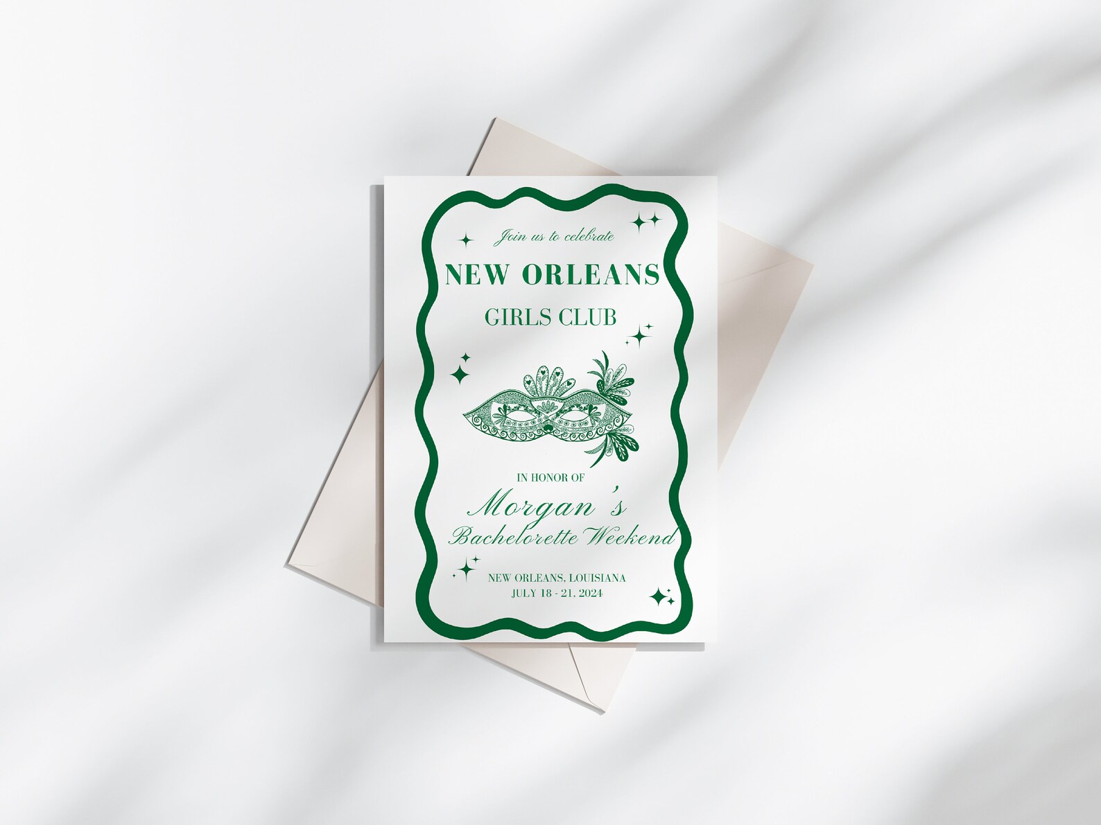 New Orleans Bachelorette Invitation and Itinerary, New Orleans Birthday ...