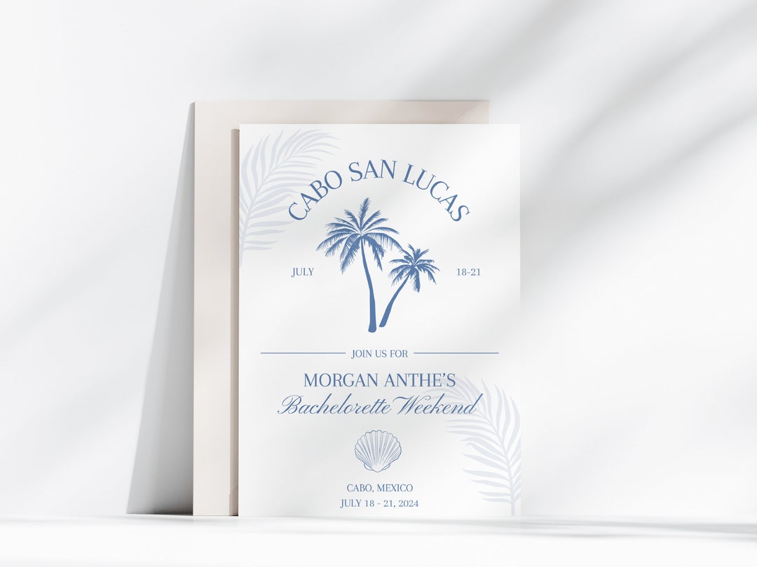 Cabo Bachelorette Invitation and Itinerary, Mexico Bachelorette, Beach ...