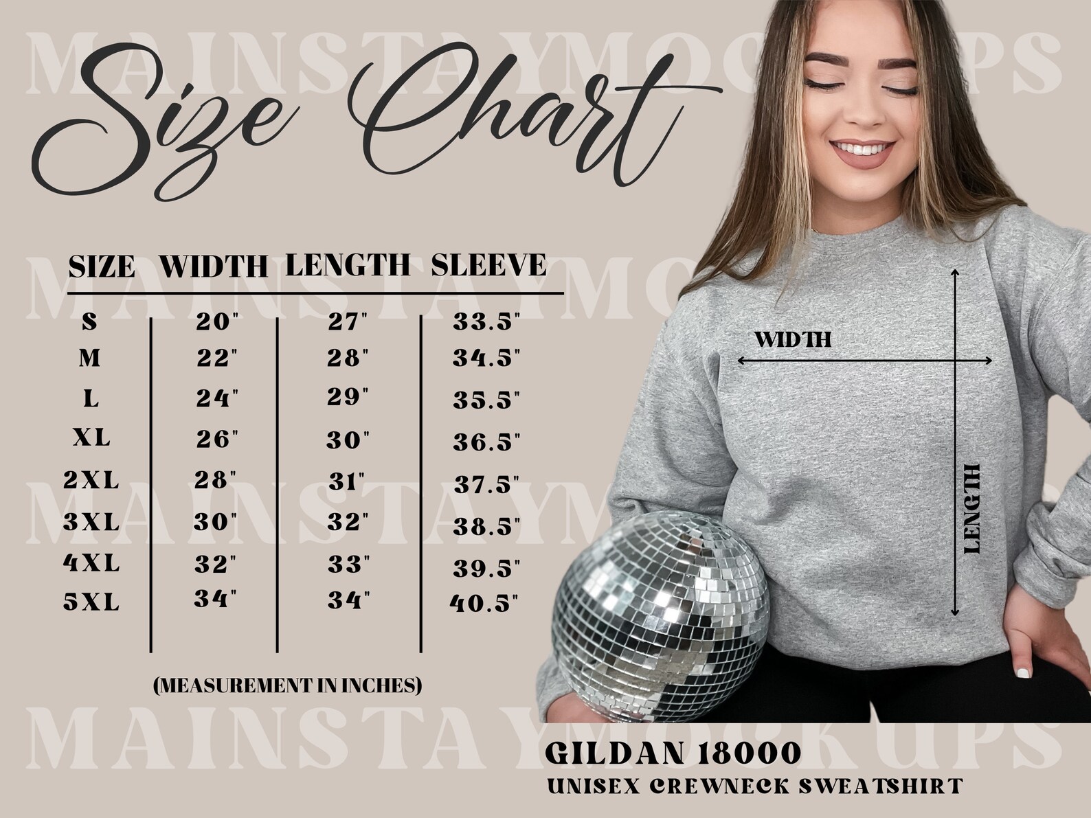Size Chart, Sweatshirt Size Chart, Gildan 18000 Size Chart, Unisex ...