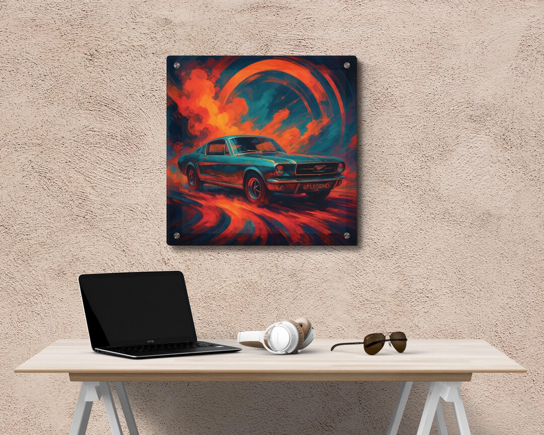 Retro Mustang '67 Wall Decor - Vintage Car Art for Automotive Fans ...