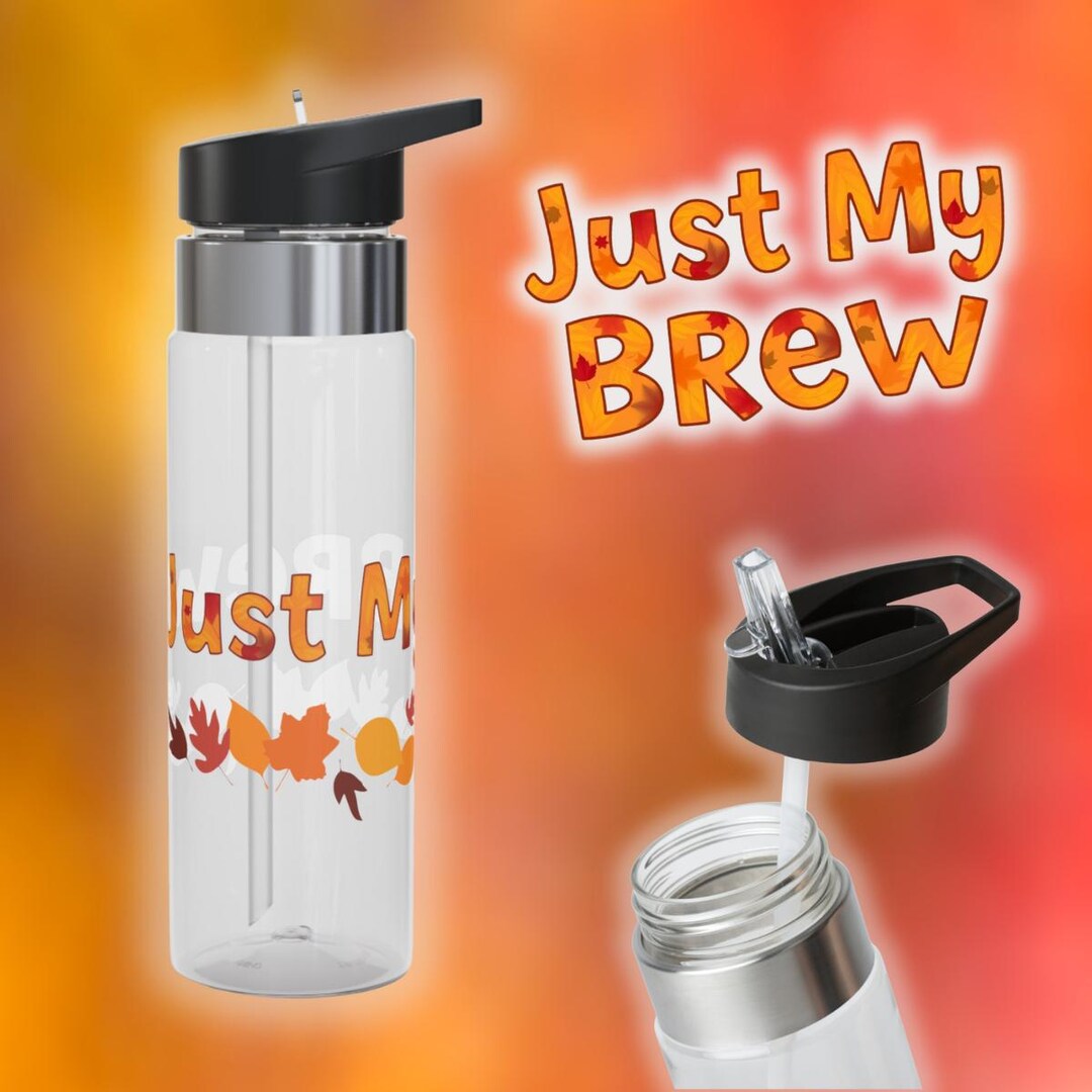 Clear Water Bottle - Fall Design, 20oz Bpa-free Tritan Sport Bottle ...