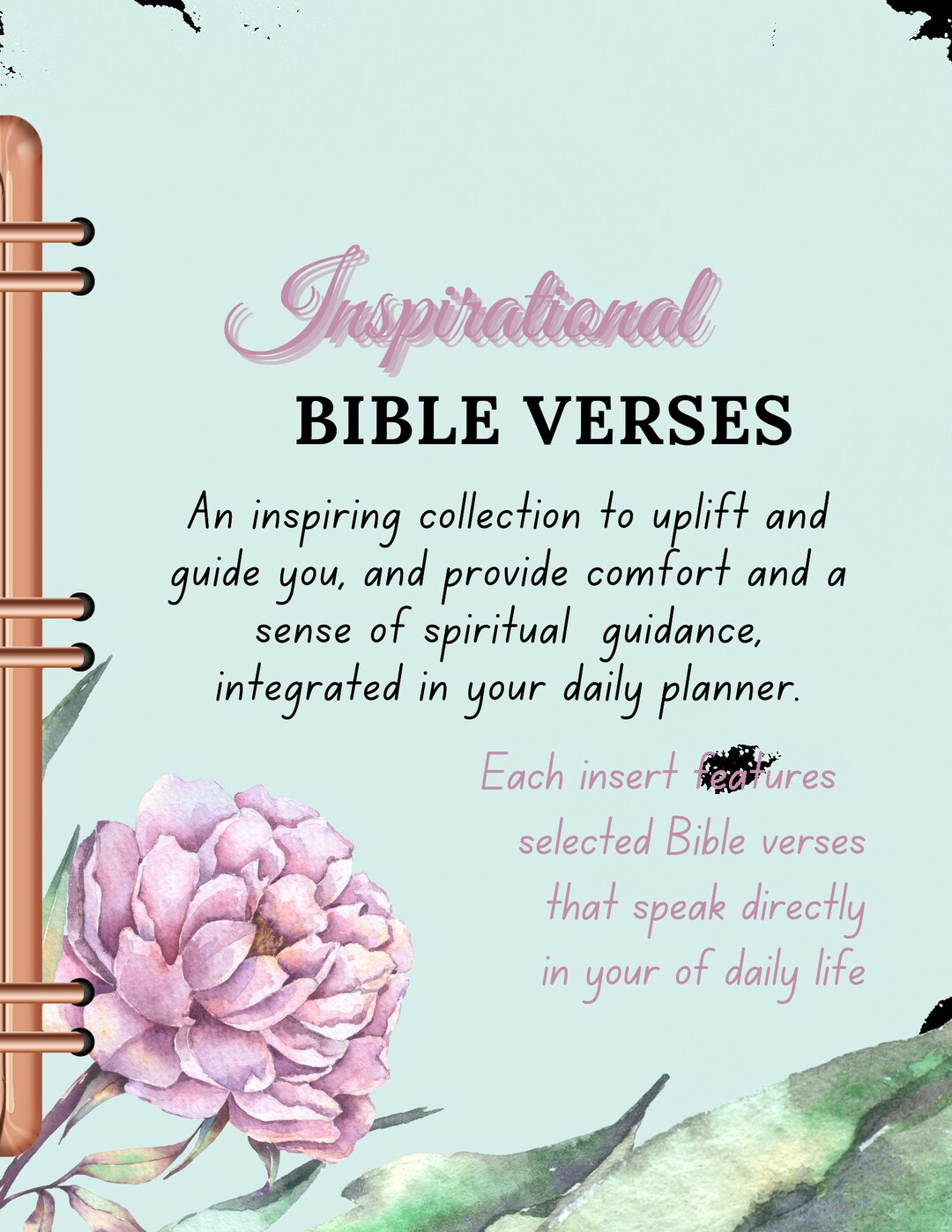 Inspirational Bible Verse Planner Page Inserts Daily Planner Bible ...