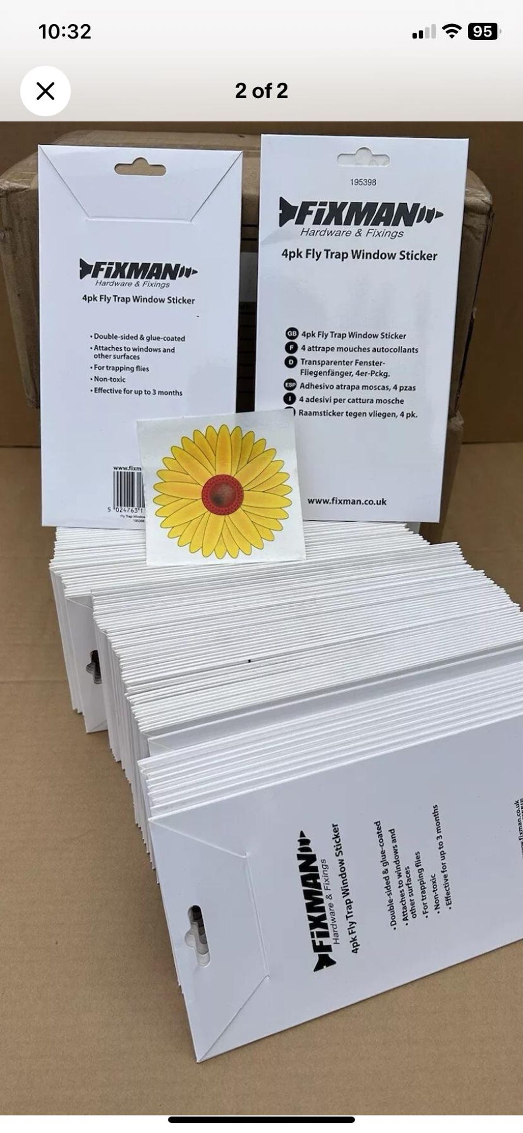 4 Pack Fixman Fly Trap Killer Window Stickers Sticker Flying Insect Bug ...