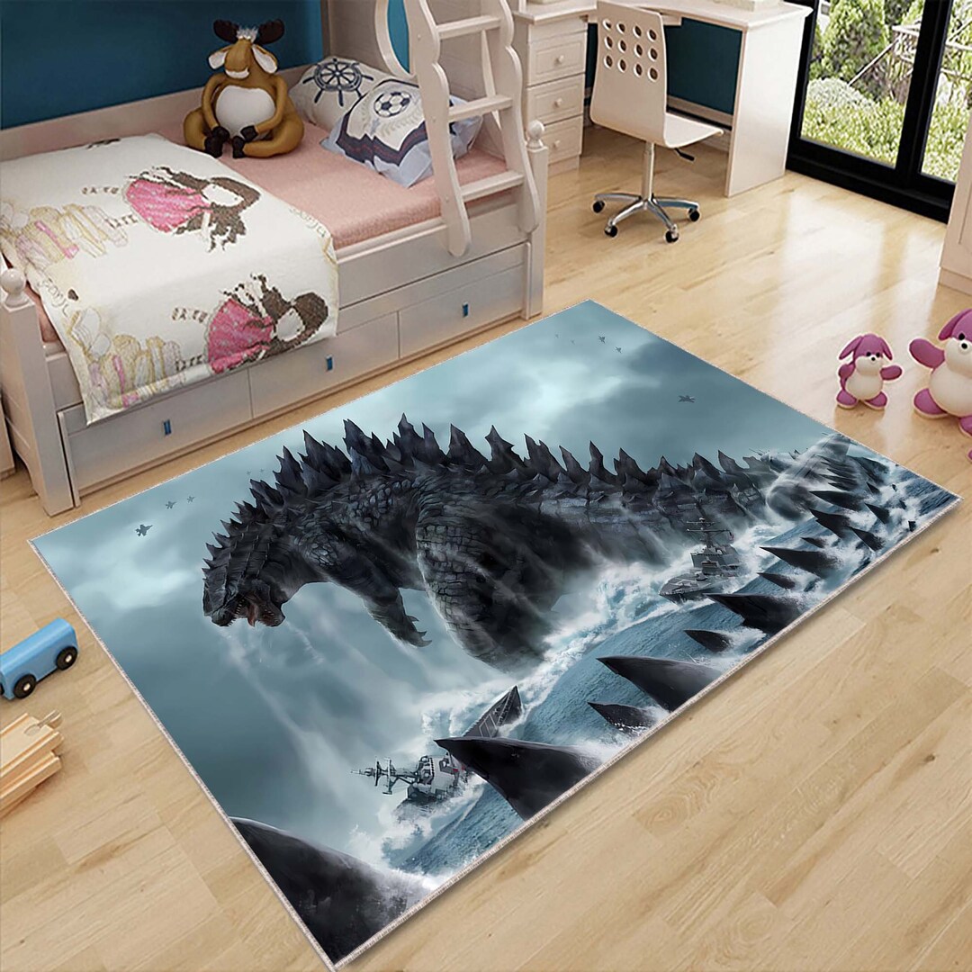 Monster Godzilla Rug, Japanese Bath Mat, Movie Monster Mat, Japanese ...