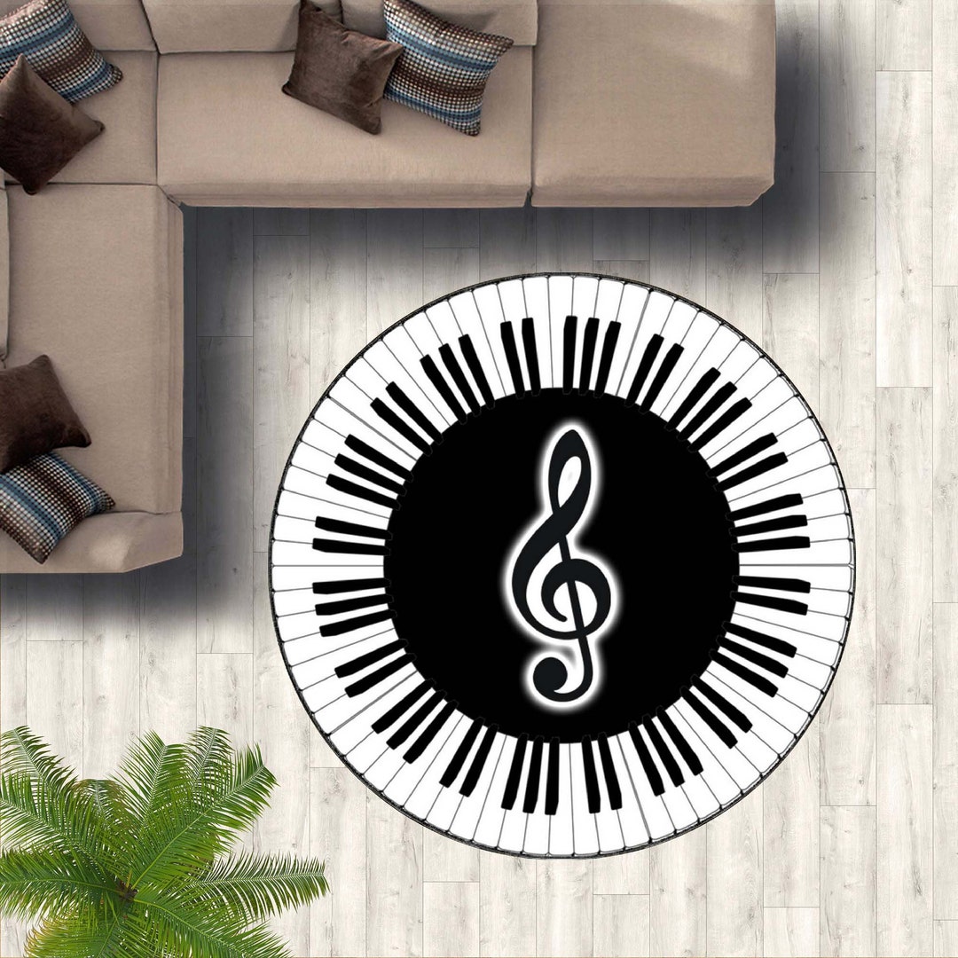 Piano, Piano Rug, Round Rug, Round Carpet, Piano Pattern Round, Popular ...