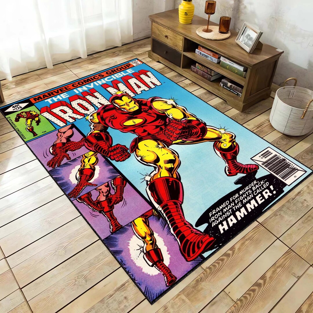 Iron Man Rug, Superhero Rug, Fantastic Rug, Movie Rug, Gift Rug, Kids ...