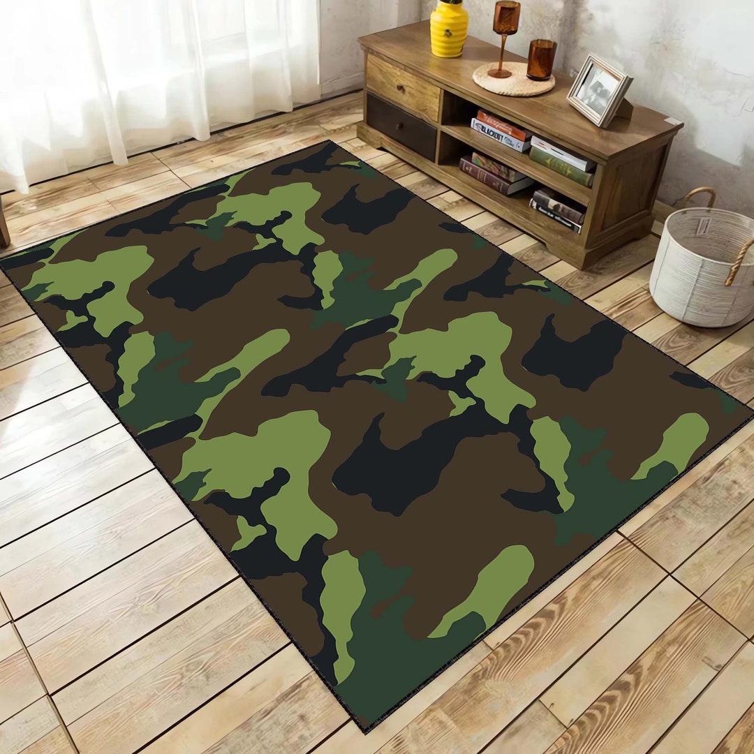Camouflage Rug, Military Camouflage Rug, 3D Camouflage Art, Floor Rug ...