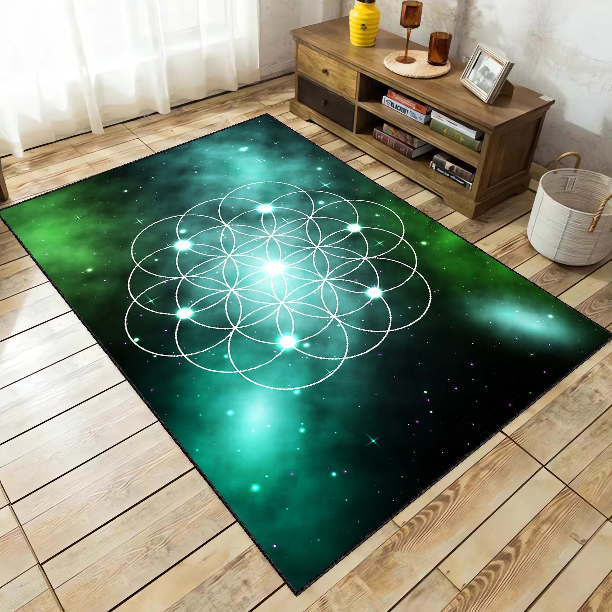 Mandala, Sacred Geometry, Flower of Life, Galaxy, Drawn White Geometric ...