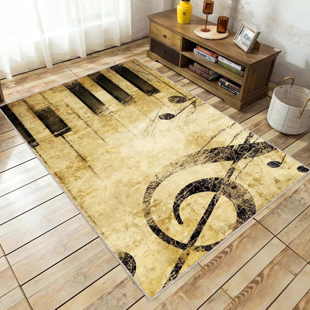 Piano Music Decor Rug, Keys, Treble Clef, Notes, Music, Music Patterned ...