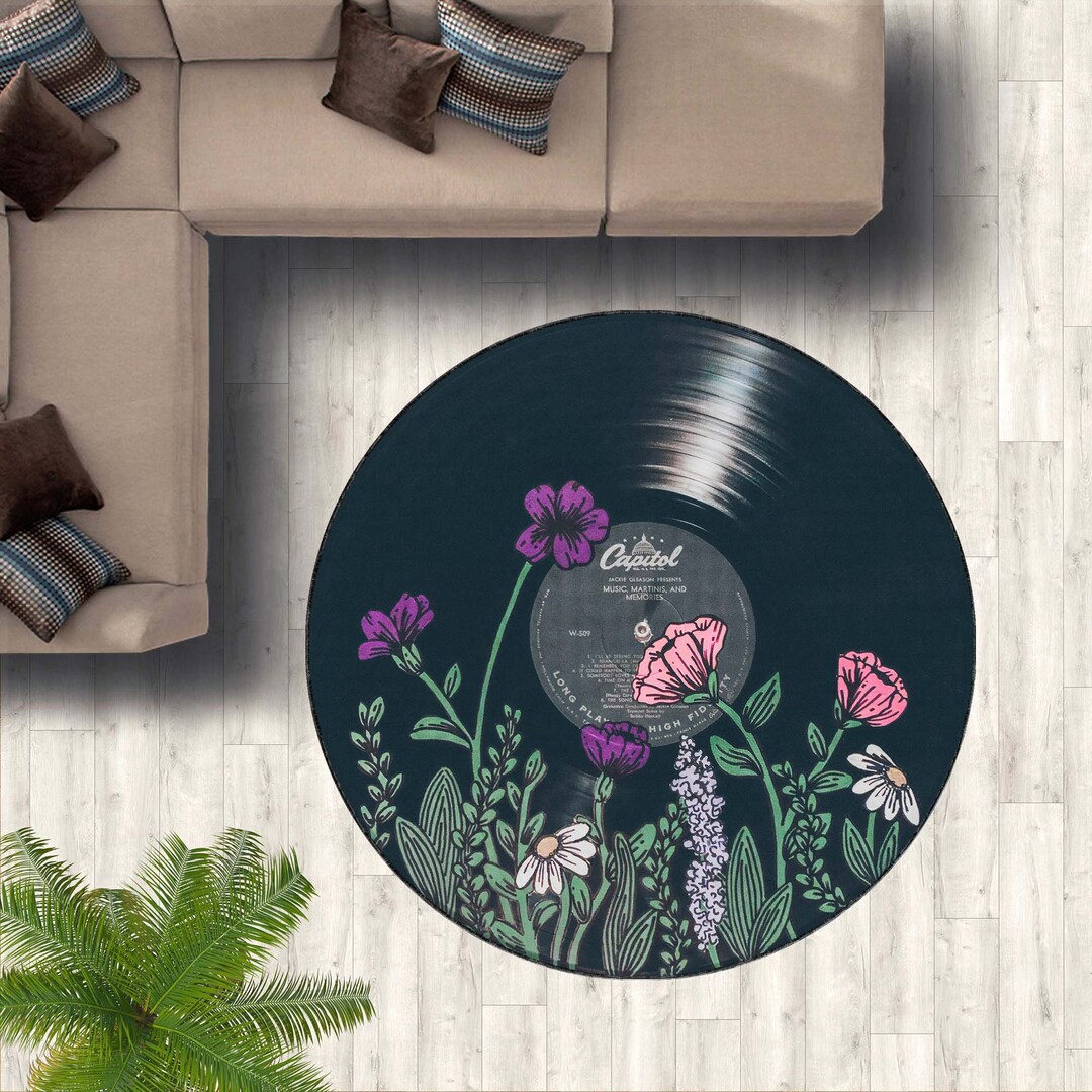 Record Round Rug, Circle Rugs, Round Modern Rugs, Popular Rugs, Flowers ...