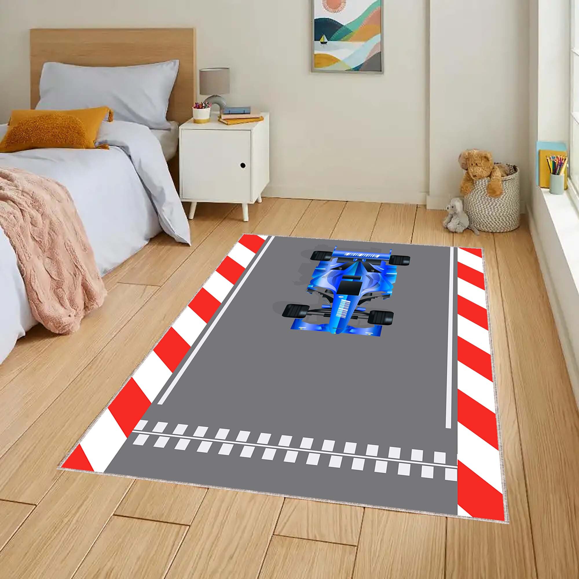 Finish Line Rug, Race Car, Race Car Rug, Realistic Racing Car, Racing ...