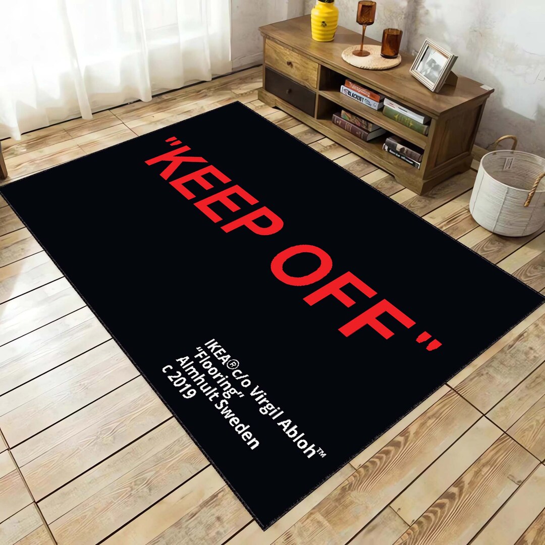 Black and Red Keep Off, Keep off Rug, Solid Decor Carpet, Area Rug ...