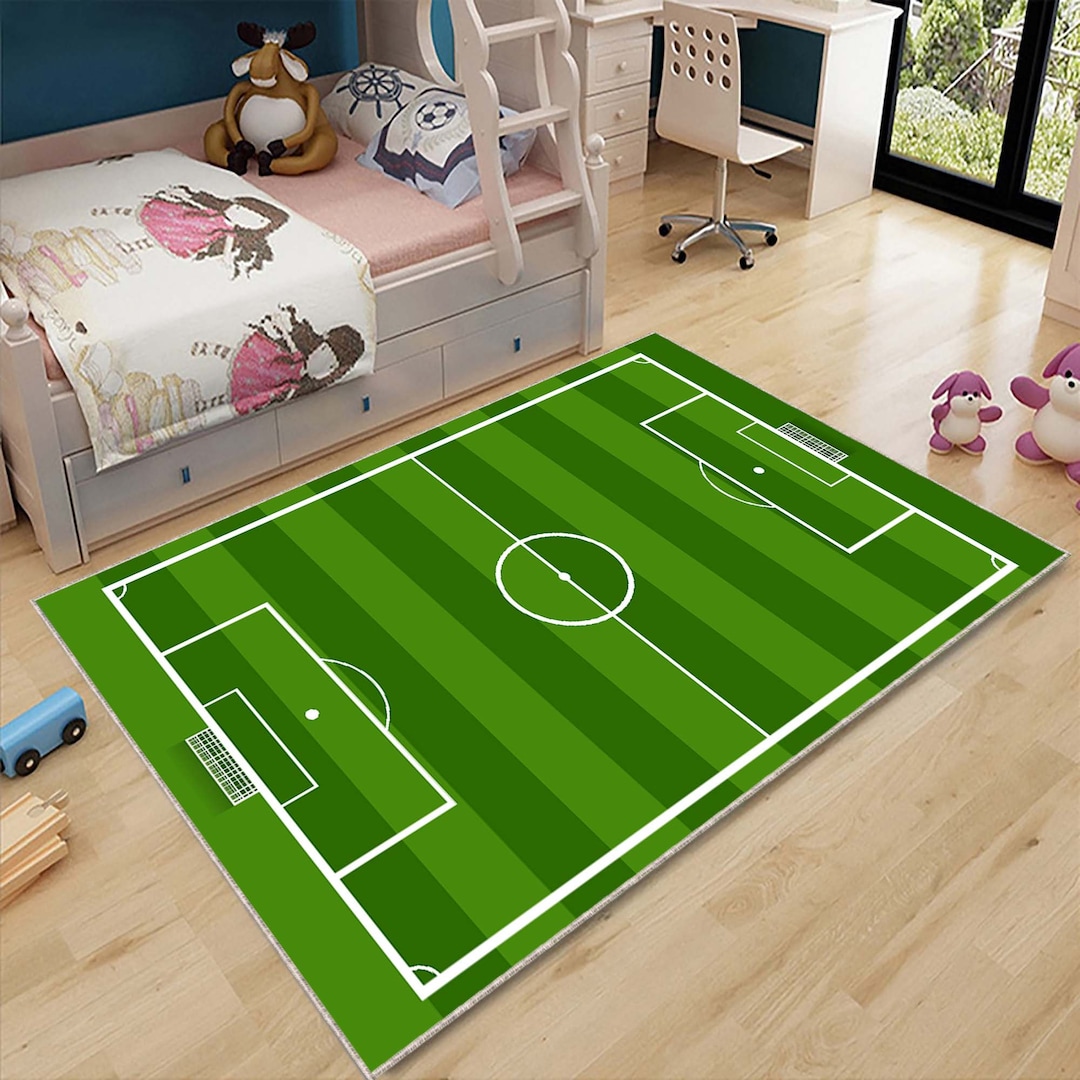 Football Field Rug, Soccer Pitch Football Field Floor Mat and ...