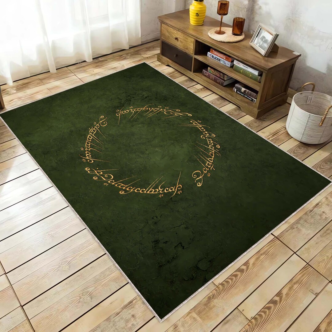 Lord of the Rings Rug, Green Modern Rug, Legend Movie Rug, Fantastic ...