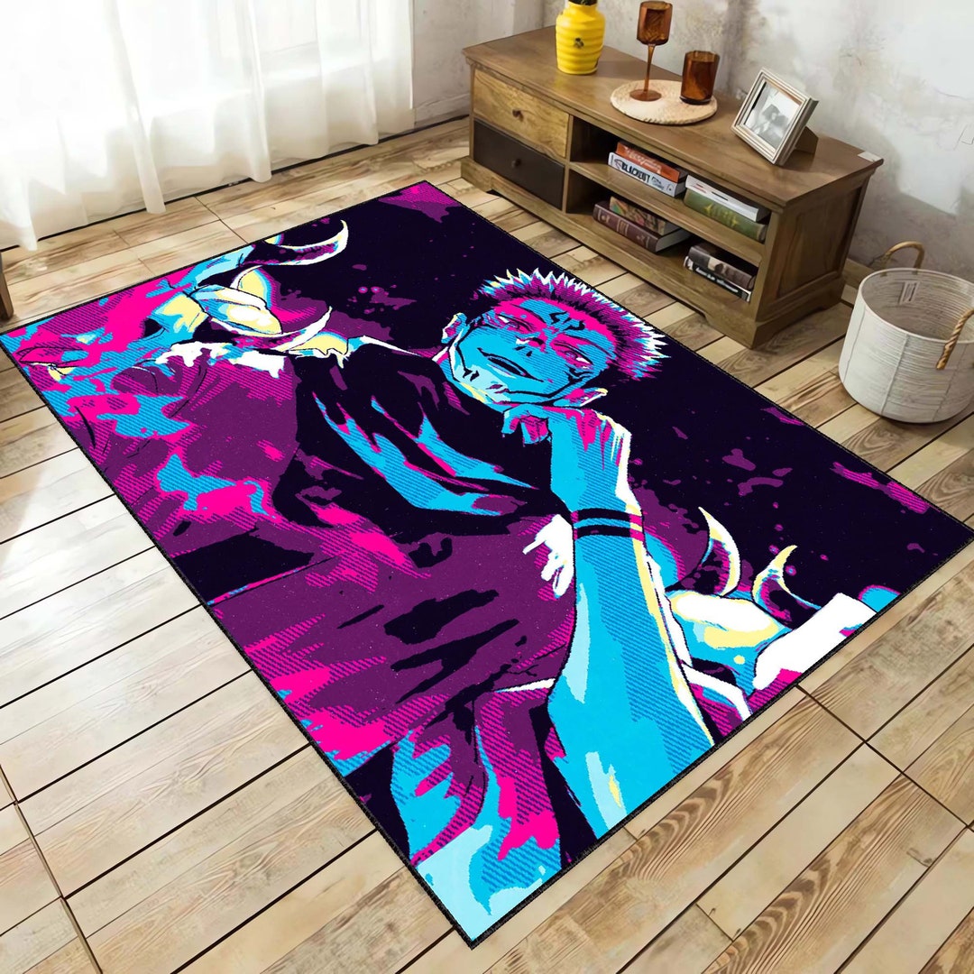 Anime Area Rug, Gift for Anime Lovers, Anime Inspired Fan Rug, Anime ...