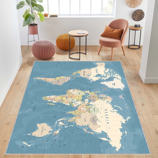 World Map Rug - Etsy