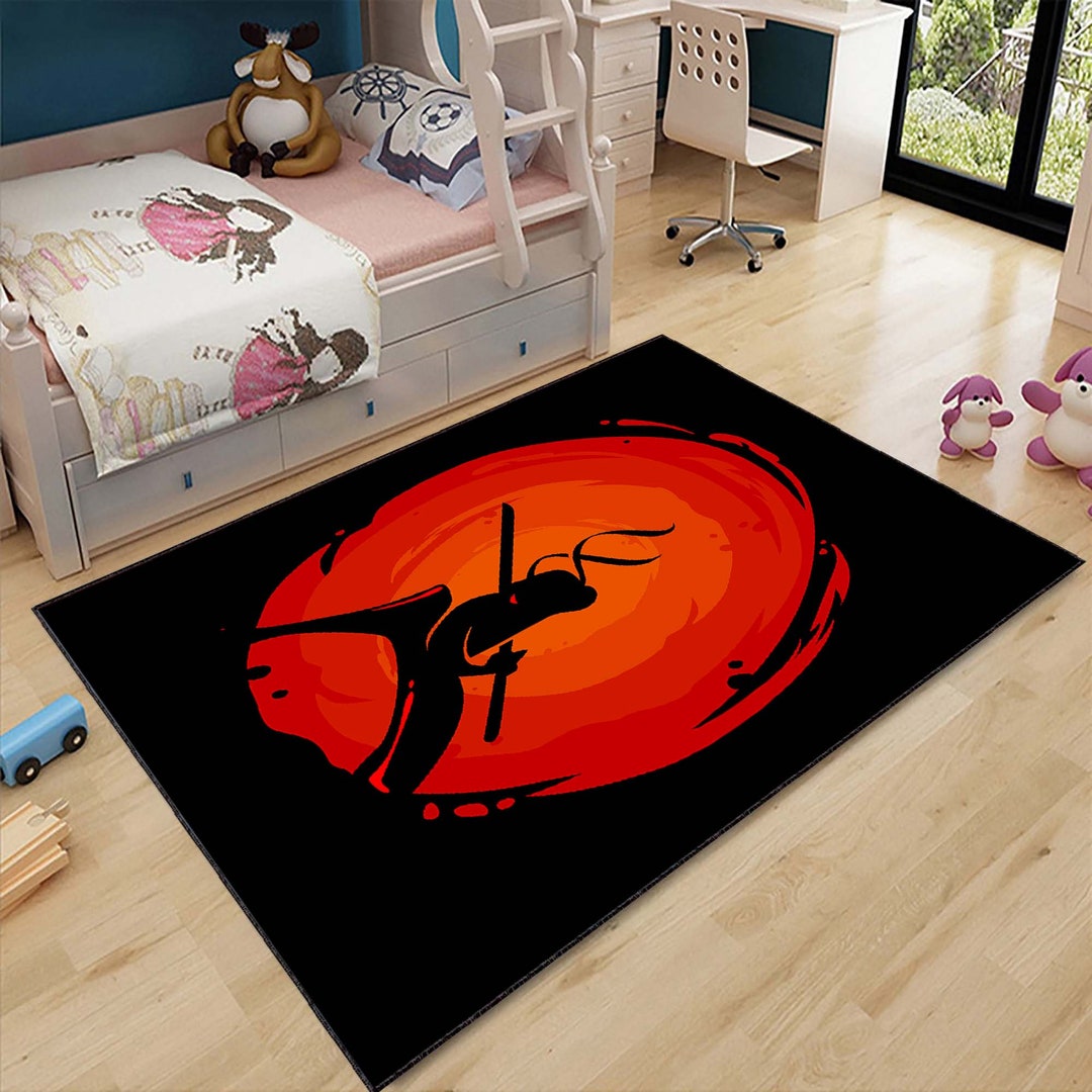 Ninja Logo, Samurai, Kung Fu Rug, Anime Manga Rug, Action Rug, Kids ...