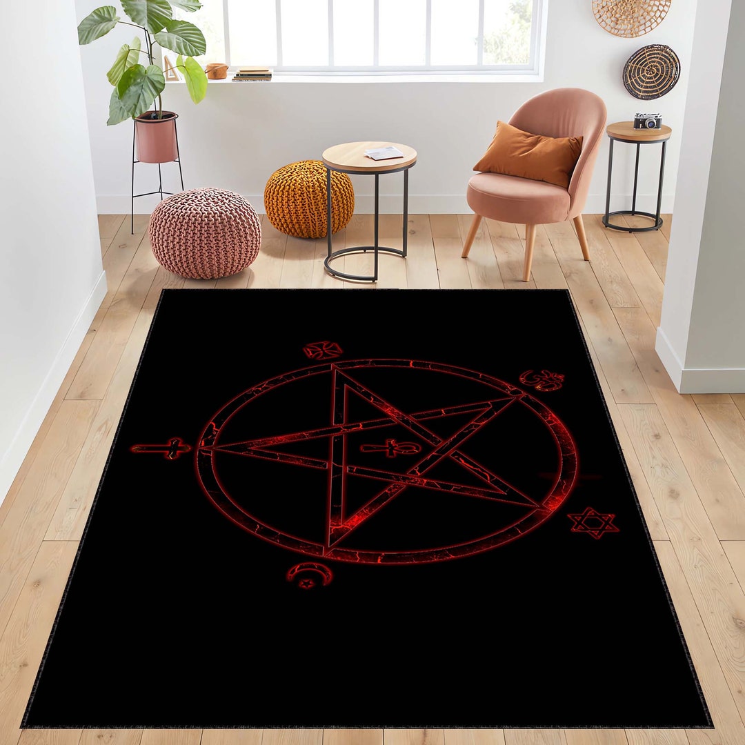 Pentagram Rug, Supernatural Devil's Trap Rug, Pentacle Symbol Rug ...
