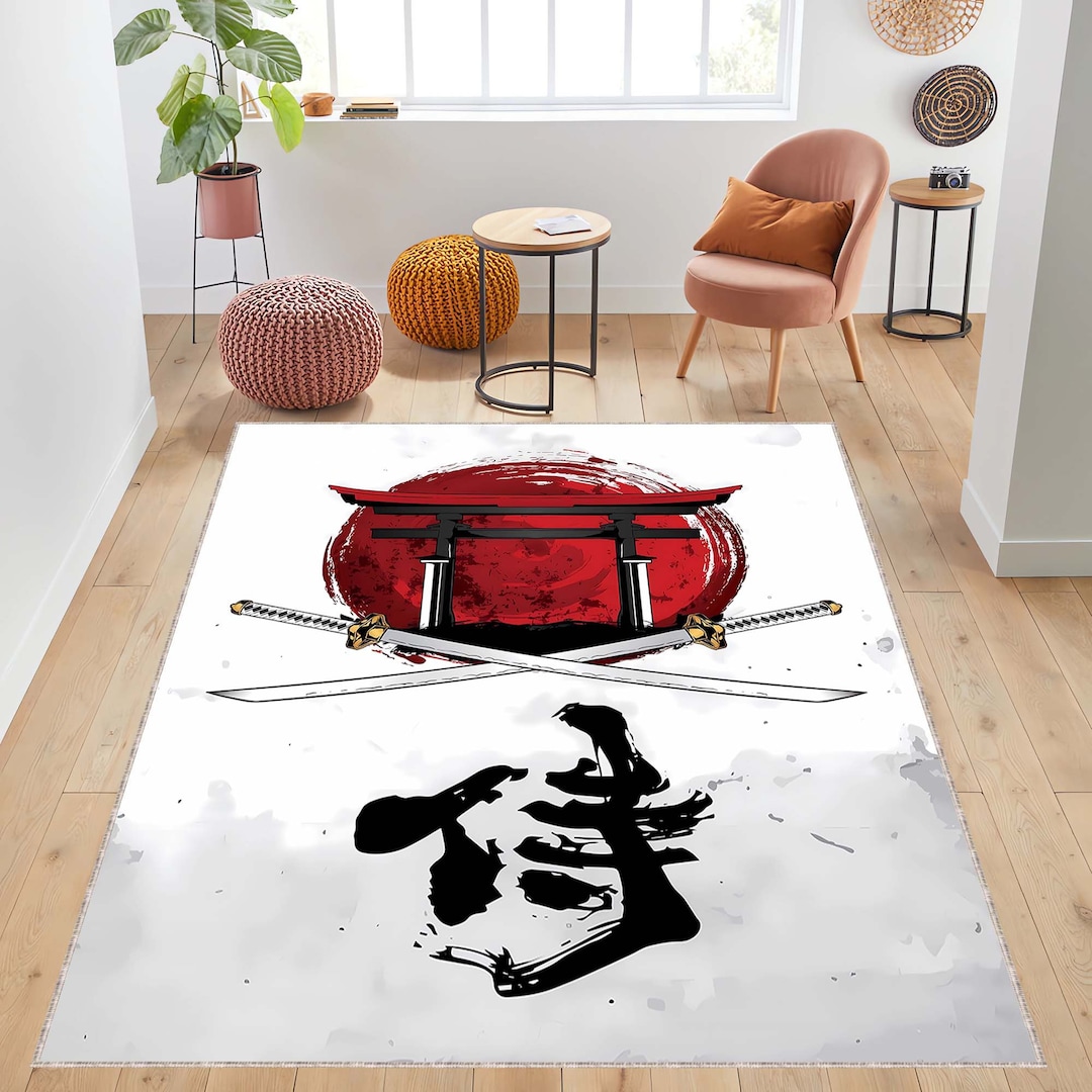 Samurai Rug, Japanese Culture Rugs, Home Decor Rug, Game Rug, Area Rug ...