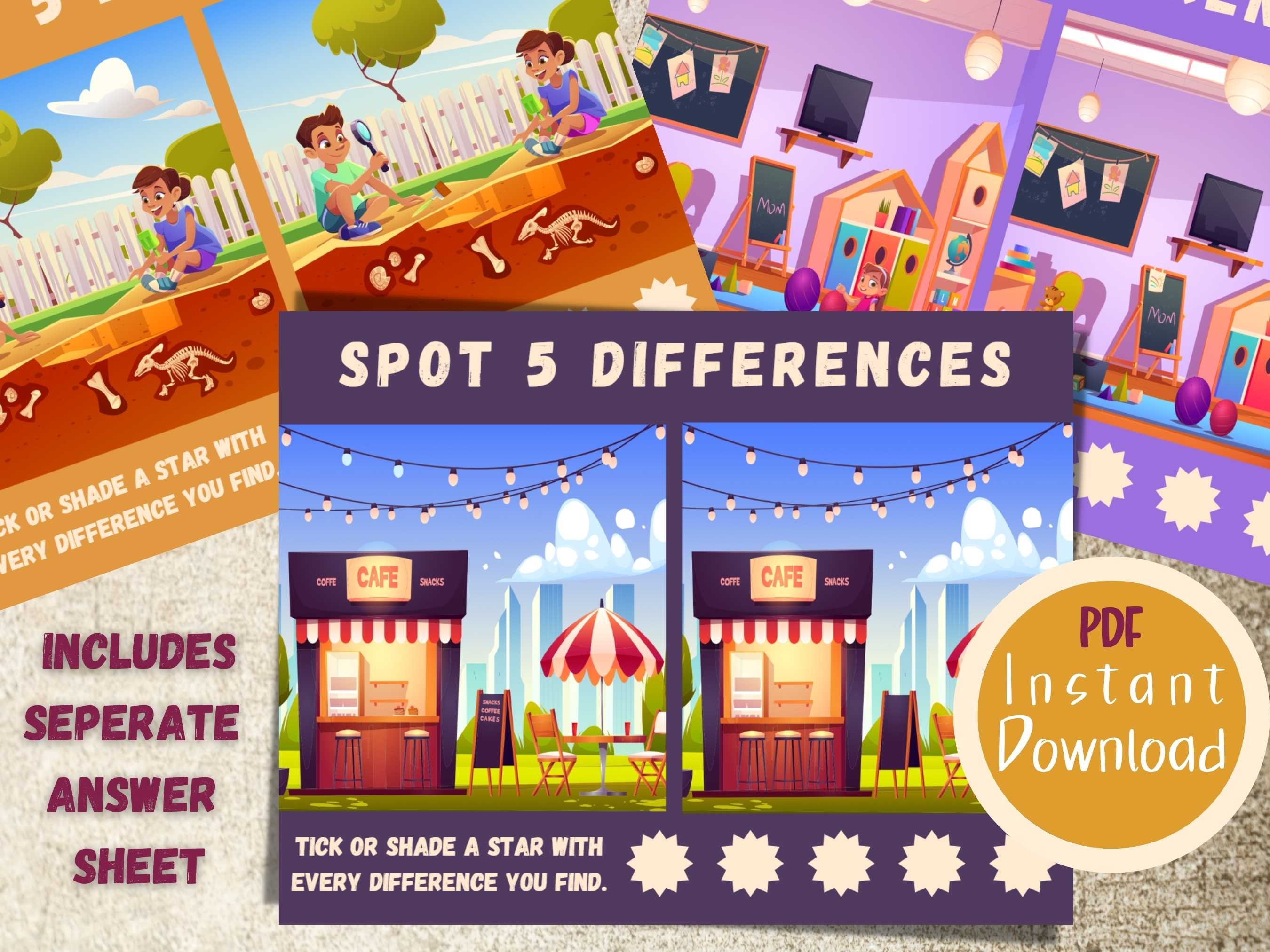 34 Spot the Difference Printable Game Bundle. Fun Relaxing - Etsy Canada