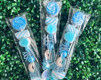 50 Blue IT'S A BOY Strawberry & Cream Flavoured Rock Candy Sweets Baby ...