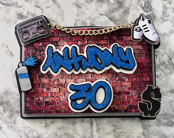 80s Themed Hip Hop Personalized Cake Topper Hip-hop Party Decorations ...