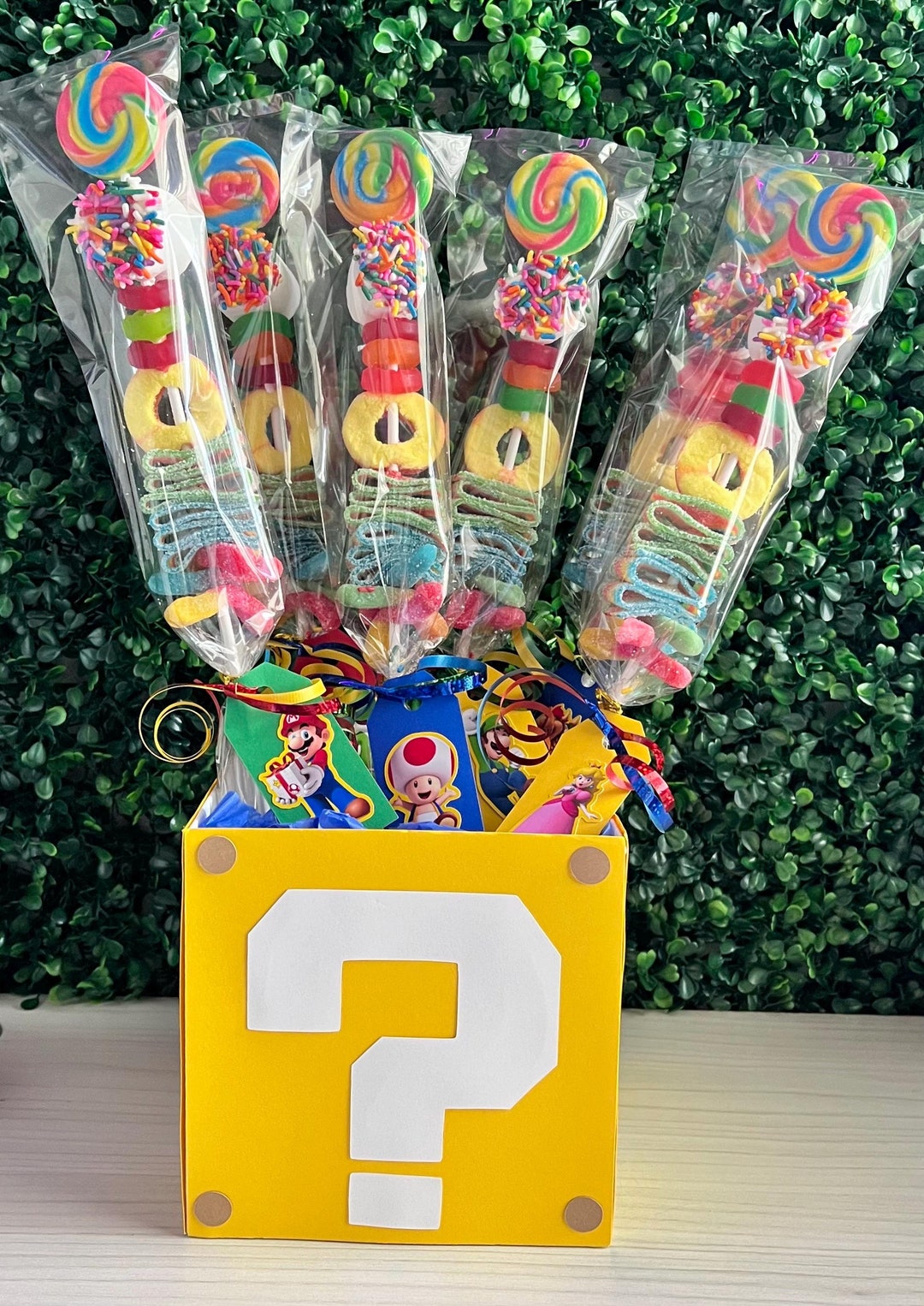 Large Quantity Super Mario Candy Kabobs With FREE Personalized Tags ...