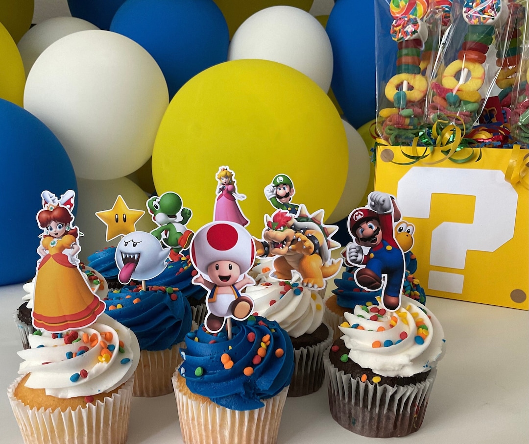 Super Mario Cupcake Toppers, Kids Birthday Party, Treat Table - Etsy
